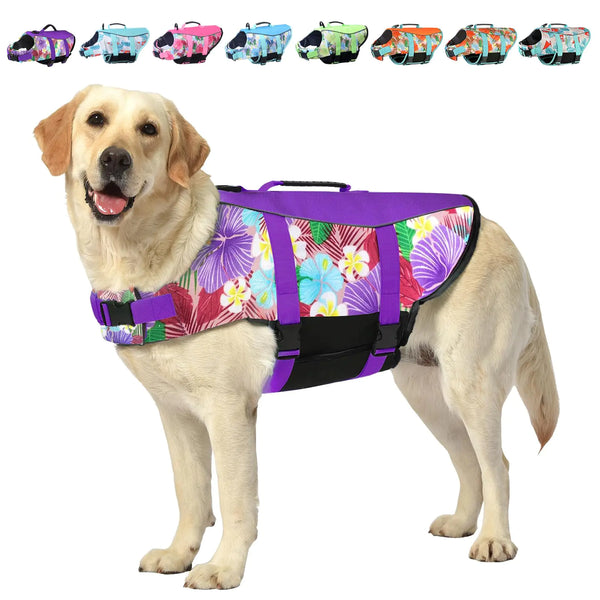 Dog Life Jacket Vest Swimming Adjustable Puppy Life Vests Ripstop Life ...
