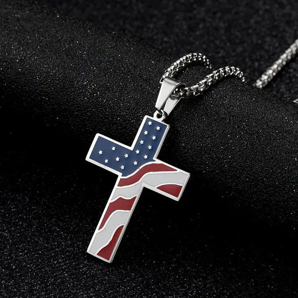 Flag Cross Necklace – FluffyCoo